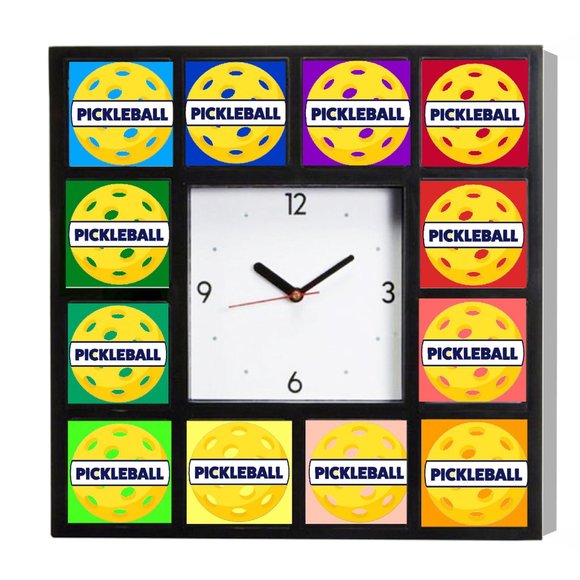 Wall Decor | Pickleball Player Color Wheel Clock With 12 Pictures ...